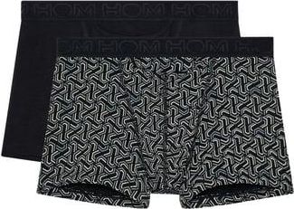 HOM Lot de 2 boxers en coton m&eacute;lang&eacute;