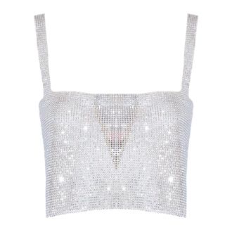 Twentyfourhaitch Femme, Tops, Gris, Taille: 46 FR Haut en maille &agrave; strass