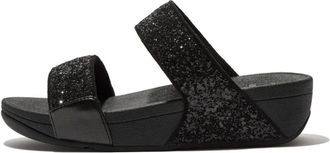 FitFlop FitFlop Damen Lulu Glitzer Slides Sommersandalen - Leicht & Bequem mit Nat&uuml;rlicher Fu&szlig;gew&ouml;lbeunterst&uuml;tzung, Schwarz, 41 EU