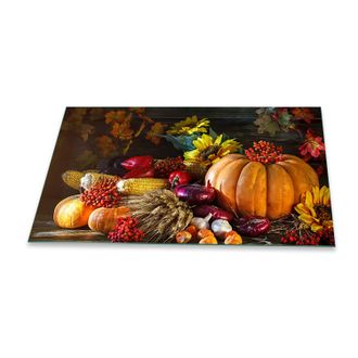 Decorwelt | Herdabdeckplatten 90x52 cm 1-Teilig Gem&uuml;se Bunt Ceranfeldabdeckung Universal Spritzschutz Glas Deko Elektroherd Induktion f&uuml;r Kochplatten Herdschutz