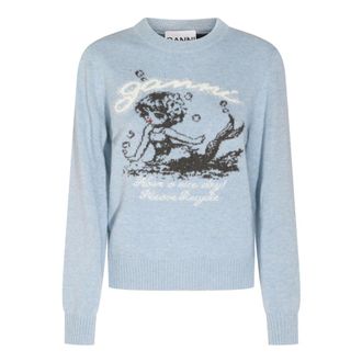 Ganni Damen, Strickwaren, Blau, SGr&ouml;&szlig;e