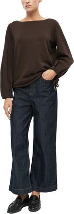 s.Oliver Black Label Sweater mit Bindeband am Saum und mit Viskose