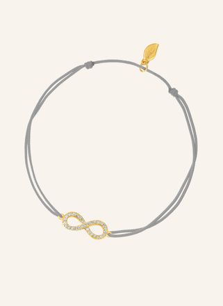 Leaf Freundschaftsarmband Infinity Aus 18 Karat Gelbgold Mit Diamanten grau