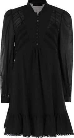 Max Mara Femme, Robes, Noir, Taille: 40 FR Aster Cotton Voile Flared Dress