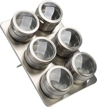 Generic 6 St&uuml;ck Magnetische Gew&uuml;rzbox Aus Edelstahl, Gew&uuml;rzdosen, Gew&uuml;rzdosen, Gew&uuml;rzstreuer, Kochutensilien F&uuml;r Den K&uuml;hlschrank in Der K&uuml;che