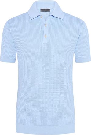 Ferrante Unifarbenes Strick-Poloshirt aus edler Baumwolle in