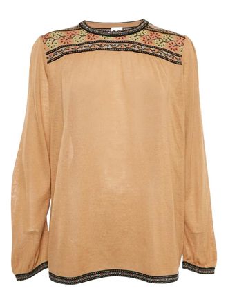 Missoni haut à fleurs brodées - Marron