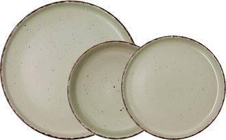 Quid Duna Keramikgeschirr, 12 St&uuml;ck, 4 Personen, Gr&uuml;n