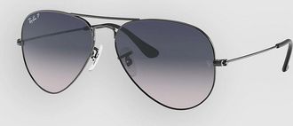 Ray-Ban Aviator Large Metal Gunmetal Sonnenbrille blue gradient grey polar