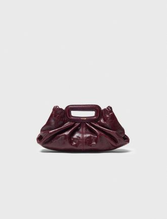 Maje Milpli Mini-clutch Aus Craquel&eacute;-leder - Rot Bordeaux - Maje