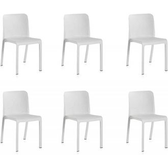 PEGANE Lot de 6 chaises de jardin empilables en r&eacute;sine coloris anthracite - Longueur 48 x Profondeur 53 x Hauteur 80 cm -PEGANE