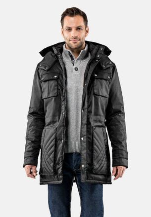 Vincenzo Boretti Winterjacke Stehkragen mit abnehmbarer Kapuze