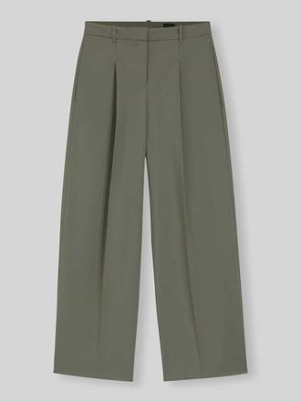 HUGO BOSS Wide Leg Hose aus reiner Schurwolle mit Bundfalten