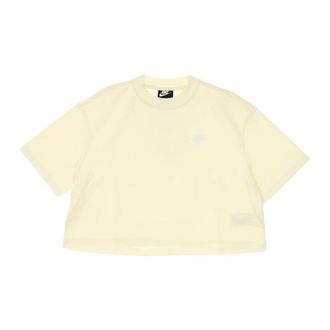 Nike Femme, Tops, Beige, Taille: 42 FR Haut de sport &agrave; manches courtes