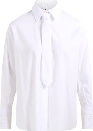 Elisabetta Franchi Femme, Blouses et Chemises, Blanc, Taille: 36 FR Chemise avec cravate