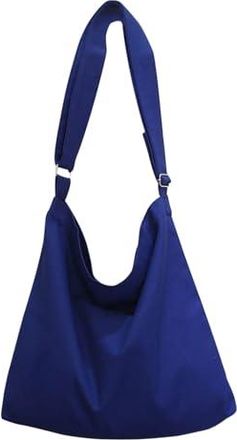 Generic Grand sac d&eacute;contract&eacute; en toile pour femme avec sangles r&eacute;glables pour un seul sac &agrave; bandouli&egrave;re ou sac &agrave; bandouli&egrave;re pour homme, bleu, Taille unique