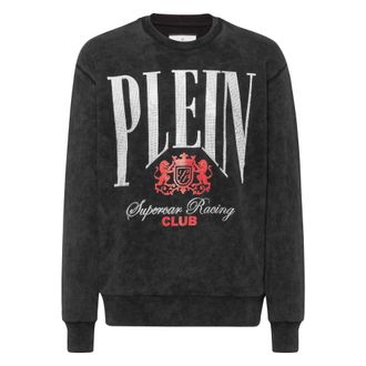 Philipp Plein Homme, Sweatshirts et sweats &agrave; capuche, Noir, Taille: M Racing Club SweaT-shirt
