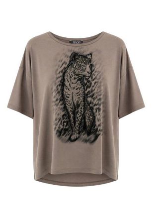 Tuzzi Nero T-Shirt mit edler Satinfront