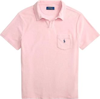 Polo Ralph Lauren Homme, Tops, Rose, Taille: M Terry Pocket Polo