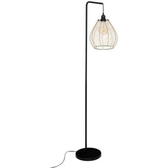 Atmosphera Lampadaire Arc D&eacute;lia en M&eacute;tal Noir et Corde, h 149,5 cm - Design &Eacute;l&eacute;gant et Luminosit&eacute; Ambiance, Livraison Gratuite