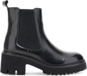 Caf&egrave;noir Bottines En Cuir &Agrave; La Cheville Avec &Eacute;lastiques, Pour Femme, Couleur Noir, Taille 40