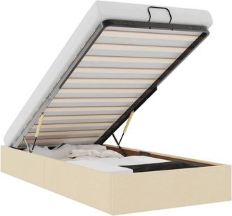 vidaXL Cadre de lit ottoman sans matelas crème 80x200 cm tissu vidaXL