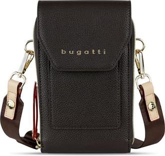 Bugatti Ella portefeuille bandoulière pour femme avec compartiment smartphone, portefeuille en cuir synthétique, marron