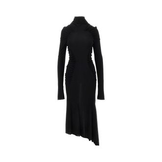 Victoria Beckham Crepe jersey gathered midi dress Woman 10