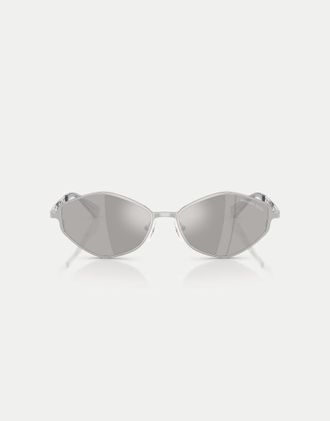 Michael Kors Gold Coast lunettes de soleil asym&eacute;triques avec verres miroir argent&eacute;s, en argent