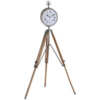 DKD Home Decor Dkd Home Decor - Horloge Aluminium Mangue 45X36X83 Tripode Nickel&eacute;