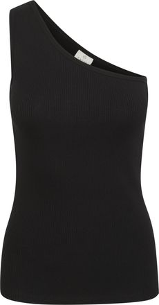 Kaffe Jerseytop Kapia Damen Jerseytop Asymmetric One Shoulder Tank Top XXL, Black Deep