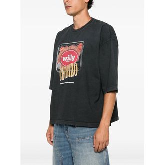 Willy Chavarria Oversized Graphic Print T-Shirt - Black
