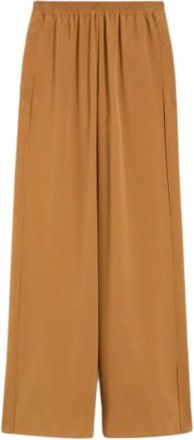 Max Mara Femme, Pantalons, Brun, Taille: 36 FR Envers Satin Wide Pantalons