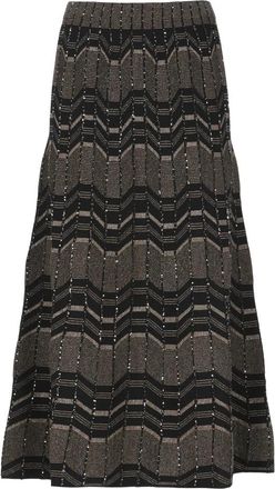 D.exterior Lurex Geometrisches Pailletten-Midi-Rock - - Skirts - Damen - Schwarzk - M