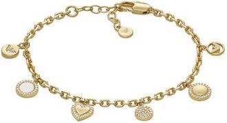 Emporio Armani Bracelet &agrave; pampilles Emporio Armani en laiton, dor&eacute;, pour femme, EGS3104710, Or Banane