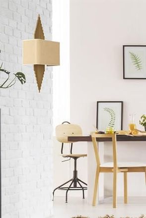 Opviq Elegant Gold Wall Lamp, Metal Body with Fabric Lampshade, 30 cm Diameter, 65 cm Height, E14 Socket, Max 40W | Stylish Lighting for Modern Spaces