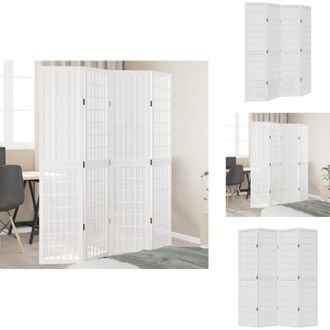 vidaXL 4-tlg. Raumteiler Weiß Massivholz Paulownia - Paravent - Paravents - Raumteiler - Raumtrenner