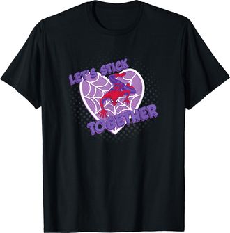 MARVEL Spider-Man Valentines Web Heart Lets Stick Together T-Shirt