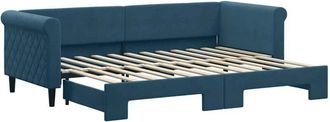 vidaXL Tagesbett Ausziehbar Blau 80x200 cm Samt Vidaxl