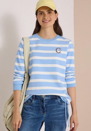 Cecil Sweatshirt Printdetail, mit Tunnelzug am Saum, Baumwollmix
