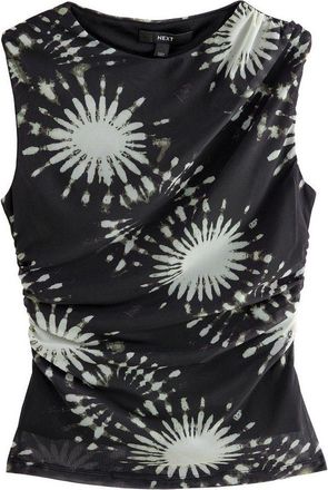 Next Blusentop Ärmelloses, gerafftes Mesh-Oberteil (1-tlg)