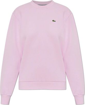 Lacoste Femme, Sweatshirts et sweats &agrave; capuche, Rose, Taille: 40 FR SweaT-shirt Col Rond en Piqu&eacute; Coupe D&eacute;contract&eacute;e
