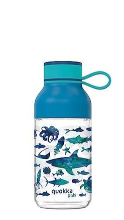 Quokka KIDS ICE SEA ANIMALS | FLASCHE AUS ECOZEN MIT EDELSTAHL-AUFHÄNGER 430 ML