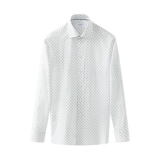 Eton Blau Palmenmuster Slim Fit Hemd - - Shirts - Herren - Wei&szlig; - 2XL