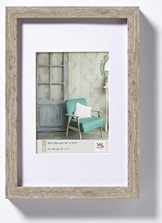 Walther Design Cadre Photo Gris 30 x 45 cm Verre v&eacute;ritable Stockholm Cadre en Bois EA045D
