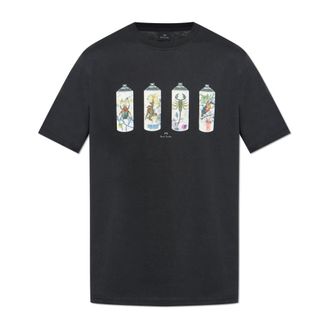 Paul Smith Bedrucktes T-Shirt - - Tops - Herren - Schwarzk - M