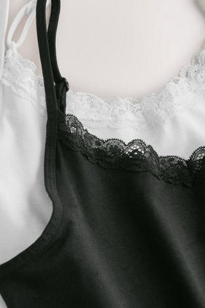 Next Unterkleid Kurzes Baumwollunterkleid mit Spitzenkante (2-tlg)