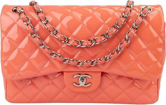 Chanel Crossbody Bags - Chanel Quilted Patent Leather Jumbo Double Flap Cr - Gr. unisize - in Gold - f&uuml;r Damen