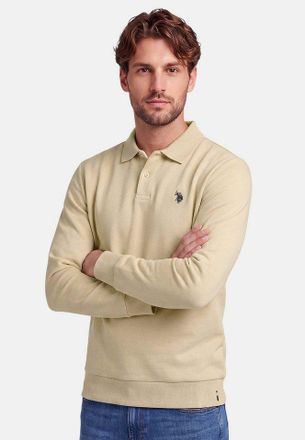 U.S.Polo Association Poloshirt USEthaan Herren Polo-Sweatshirt mit Langarm Polokragen mit Knopfleiste, Logo-Stickerei und hohem Tragekomfort