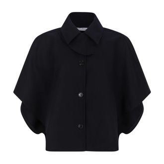 Max Mara Box Crop Cape - - Blouses & Shirts - Damen - Blau - S/M